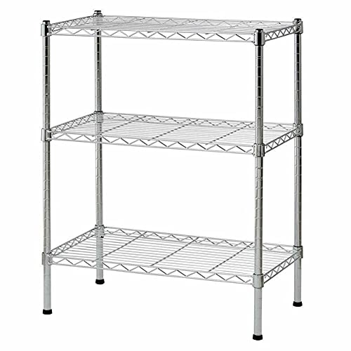 32" 3Tier Wire Shelving Rack Household Storage Adjustable Metal Shelf Organizer BrandMagaz Storagerack Closet organizers and storage Organization and storage Storage shelves Closet storage Book shelf