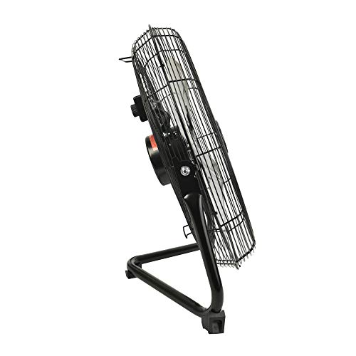 A A IN ET010 20″ High Velocity Floor Fan, 6000 CFM Industrial Metal Fans for Industrial Garage Shop, 3 Speed Settings
