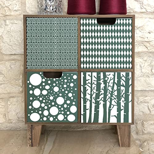 14 Pcs Layering Mixed Media Stencils Leopard Diamond Spirals Cubist Templates Geometric Patterns Stencils for Painting on Walls Canvas DIY Craft Scrapbooking Stamp Decor Card Making (6x6inch)