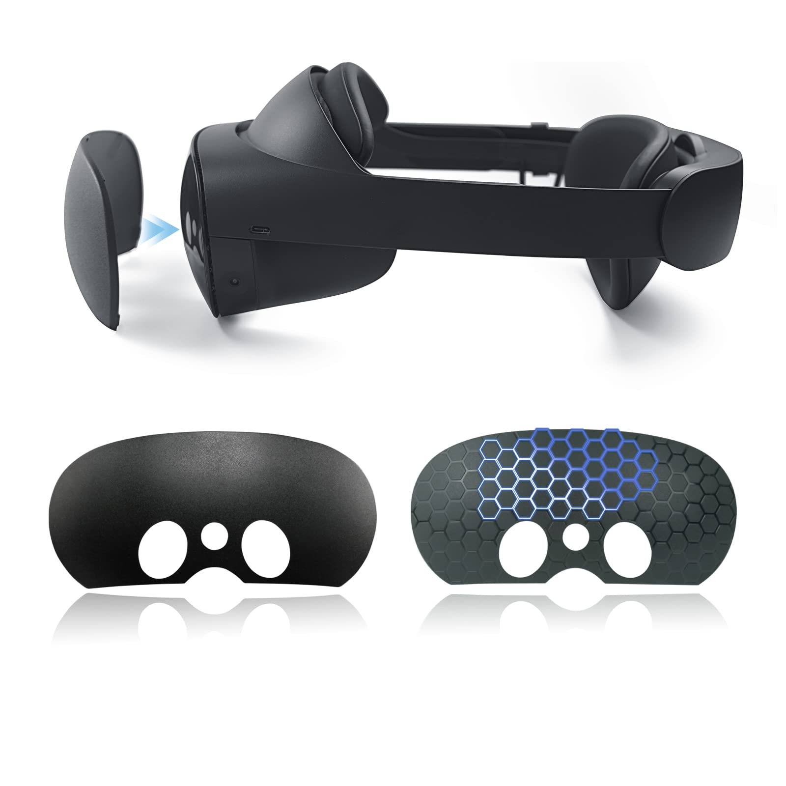【2 Pcs】 Esimen VR Shell Protective Cover Compatible for Meta Quest Pro, Light & Durable Front Face Cover for Meta Quest Pro Accessories, Hard Front Shell Preventing Collisions and Scratches