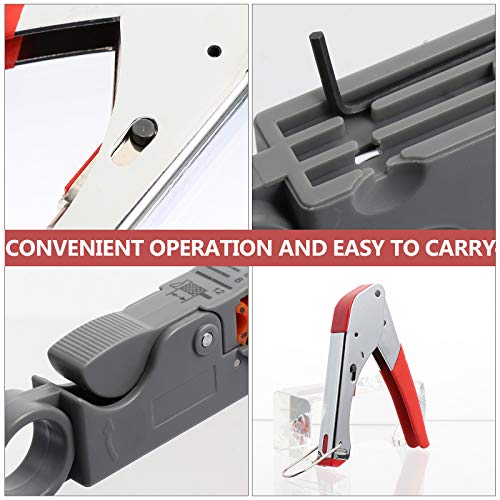2 Pcs Coax Cable Crimper Coaxial Compression Tool Kit Wire Stripper Hand Tool