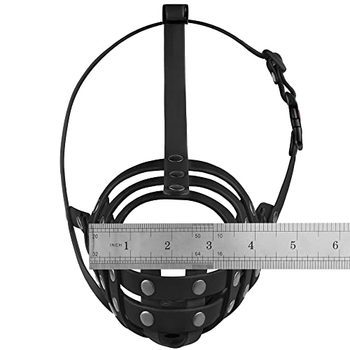 BRONZEDOG Pitbull Dog Muzzle Amstaff Waterproof Basket Breathable Mesh Stop Biting Chewing Adjustable Mask for Large Dogs (Black)