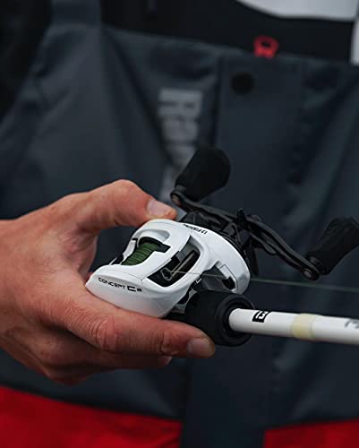 13 FISHING - Concept C2 - Low-Profile Baitcast Fishing Reel - 7.5:1 - Left Hand Retrieve (Fresh+Salt) - C2-7.5-LH, White