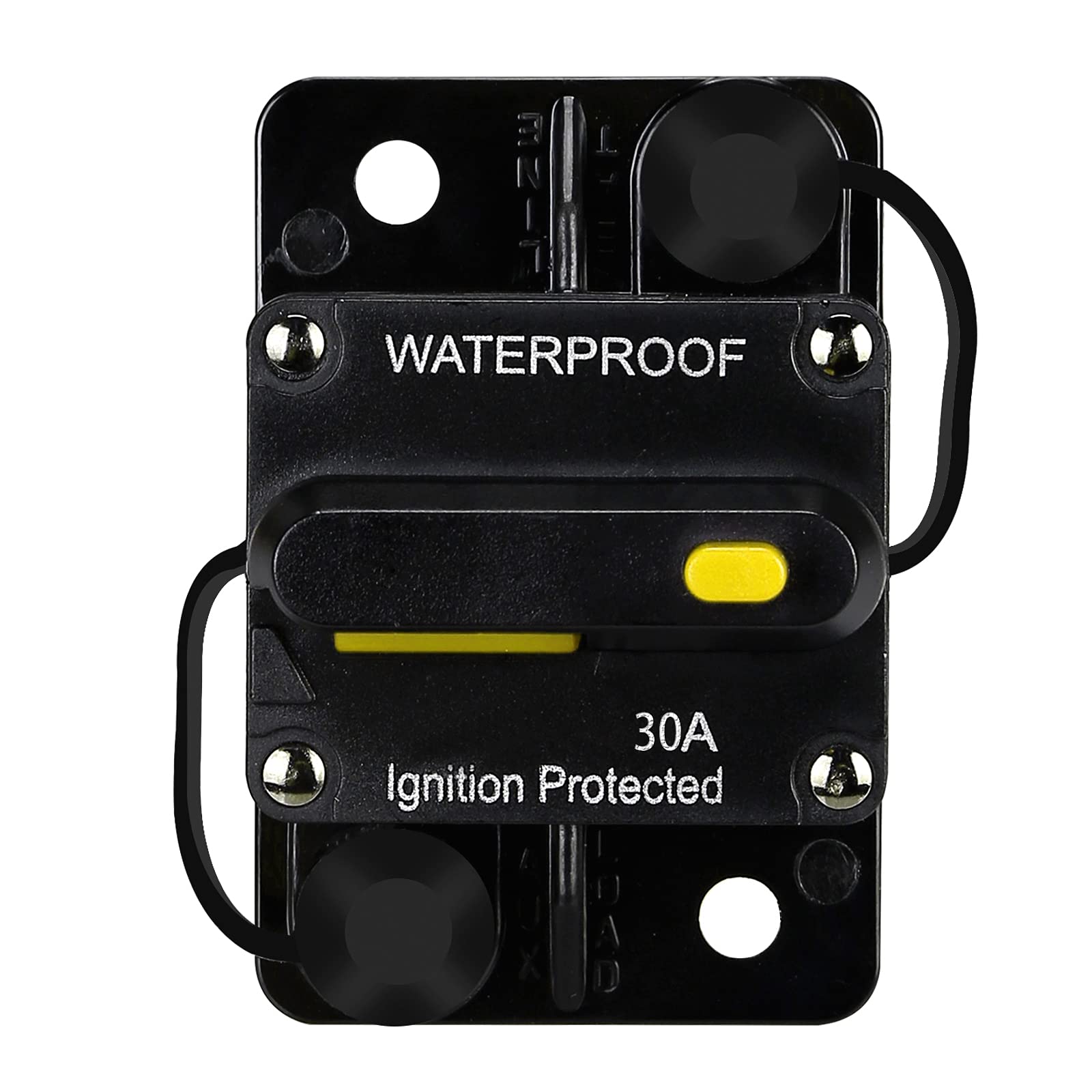 30 Amp Audio Circuit Breaker,12V-48V DC Fuse Holder,30-300A Breaker Switch,Inline Circuit Breaker with Reset Button,for Automotive Marine Boat Audio System Current Overload Protection
