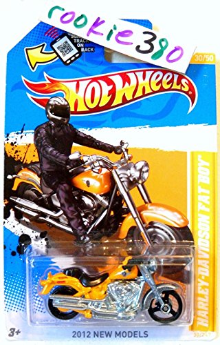 2012 Hot Wheels NEW MODELS #30/50 ¡Þ HARLEY DAVIDSON FAT BOY ¡Þ FATBOY MF YELLOW ,#G14E6GE4R-GE 4-TEW6W270899