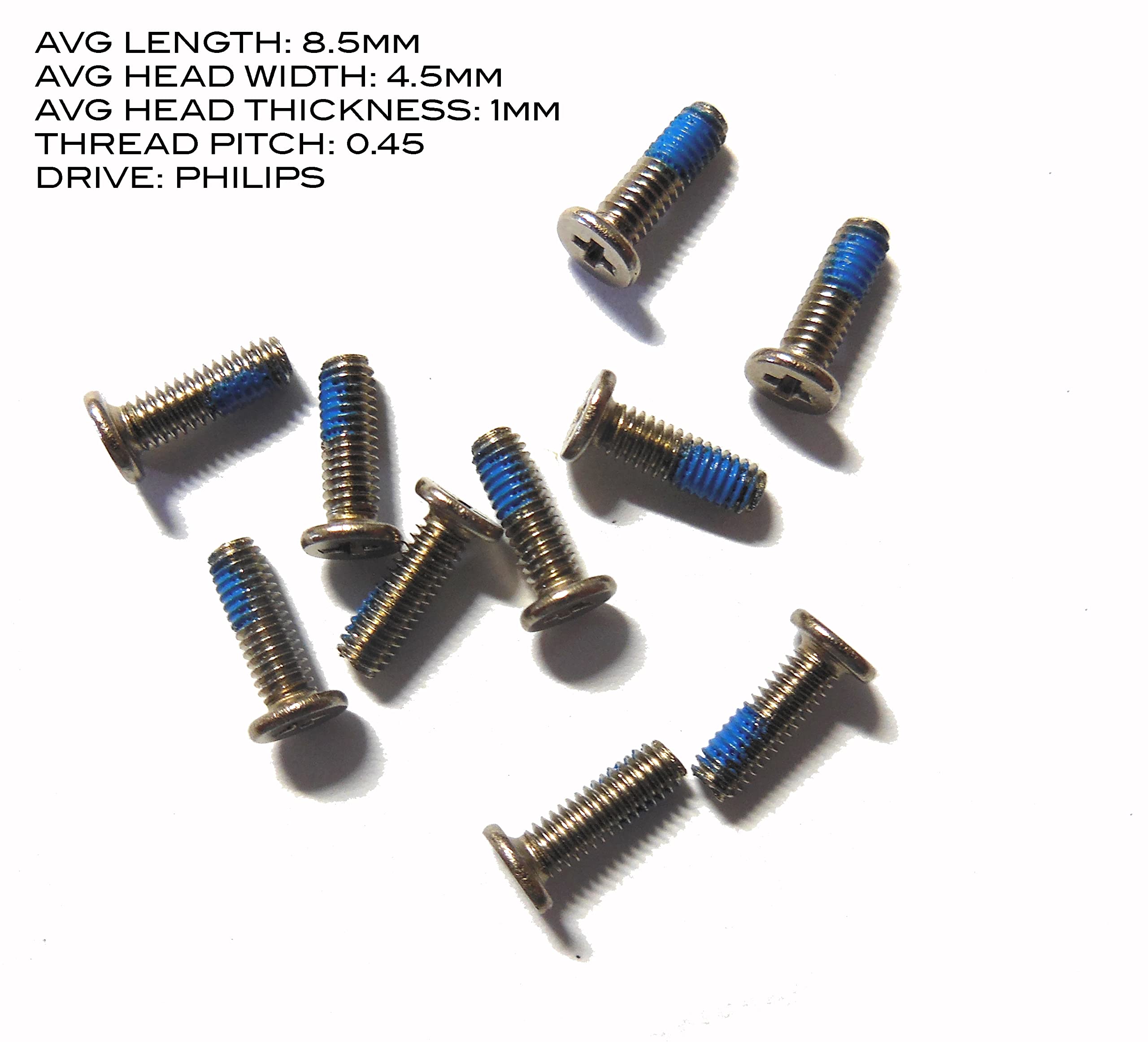 100 Pieces of M2.5 x 8mm OEM Laptop Screws (Nylok) [S14x100]