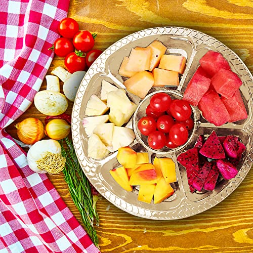 12 Pack Plastic Appetizer Trays with Lids,Disposable Compartment Serving Platters,6 Sectional Catering Trays for Serving Food