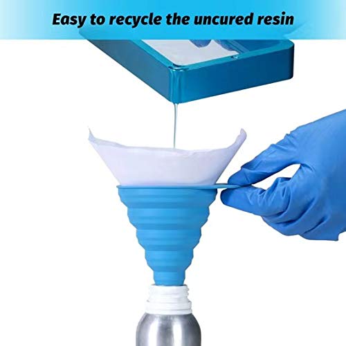 3D Printer Resin Filter Disposable β with Cone Silicone Resin Funnel(Large), Paint Strainer or Resin Strainer kit for uncured Resin Recycling (101)