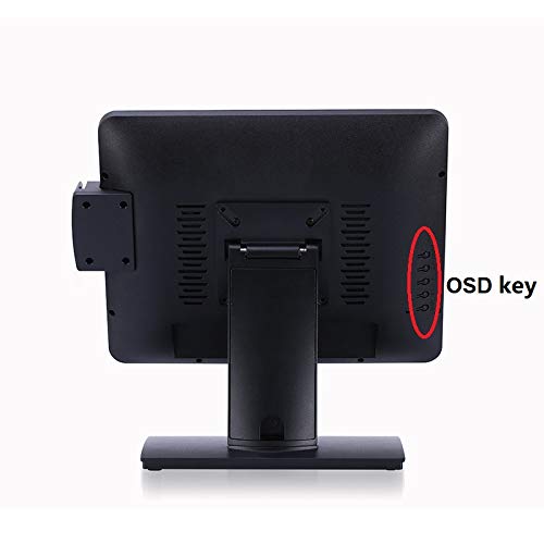 DeYoWo 15 Inch 4:3 Ratio 10 Point Projective Capacitive Touch Screen Monitor, Touch POS Monitor with MSR, Stable Base No Shaking, USB Free Driver
