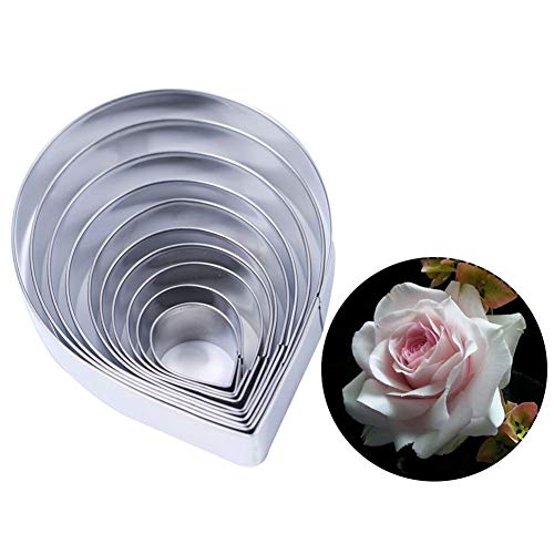 10 Pcs Austin Rose Cutter Set and 2 Pcs Rose Petals Shape Silicone Fondant Mold Veining Petal Sugar Flower Making Tool Cake Decorating Gumpaste Flowers Decor Kit