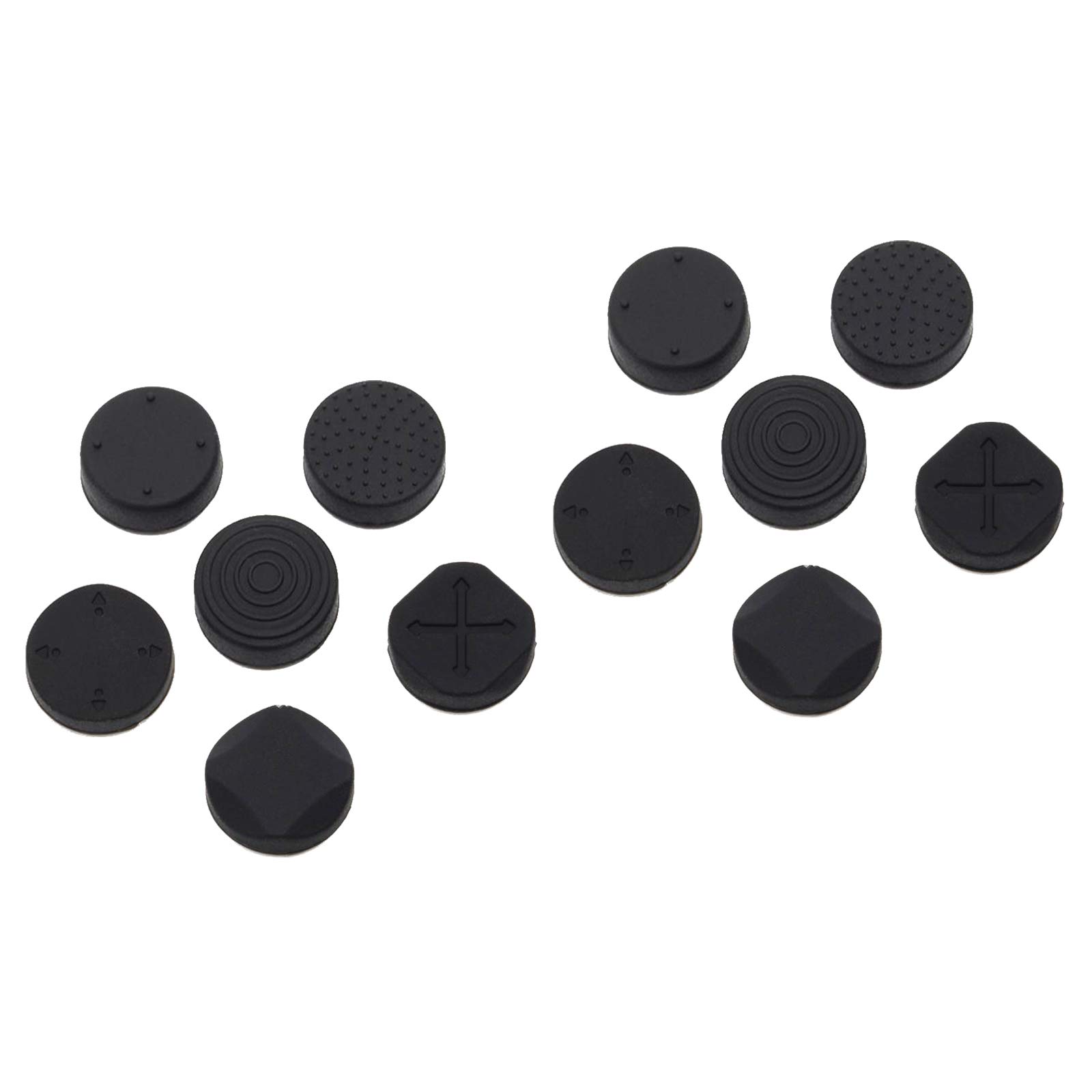 12Pcs Silicone Analog Thumb Stick Thumbstick Grips Cap Black Covers Compatible with PSV 1000 2000 PS Vita