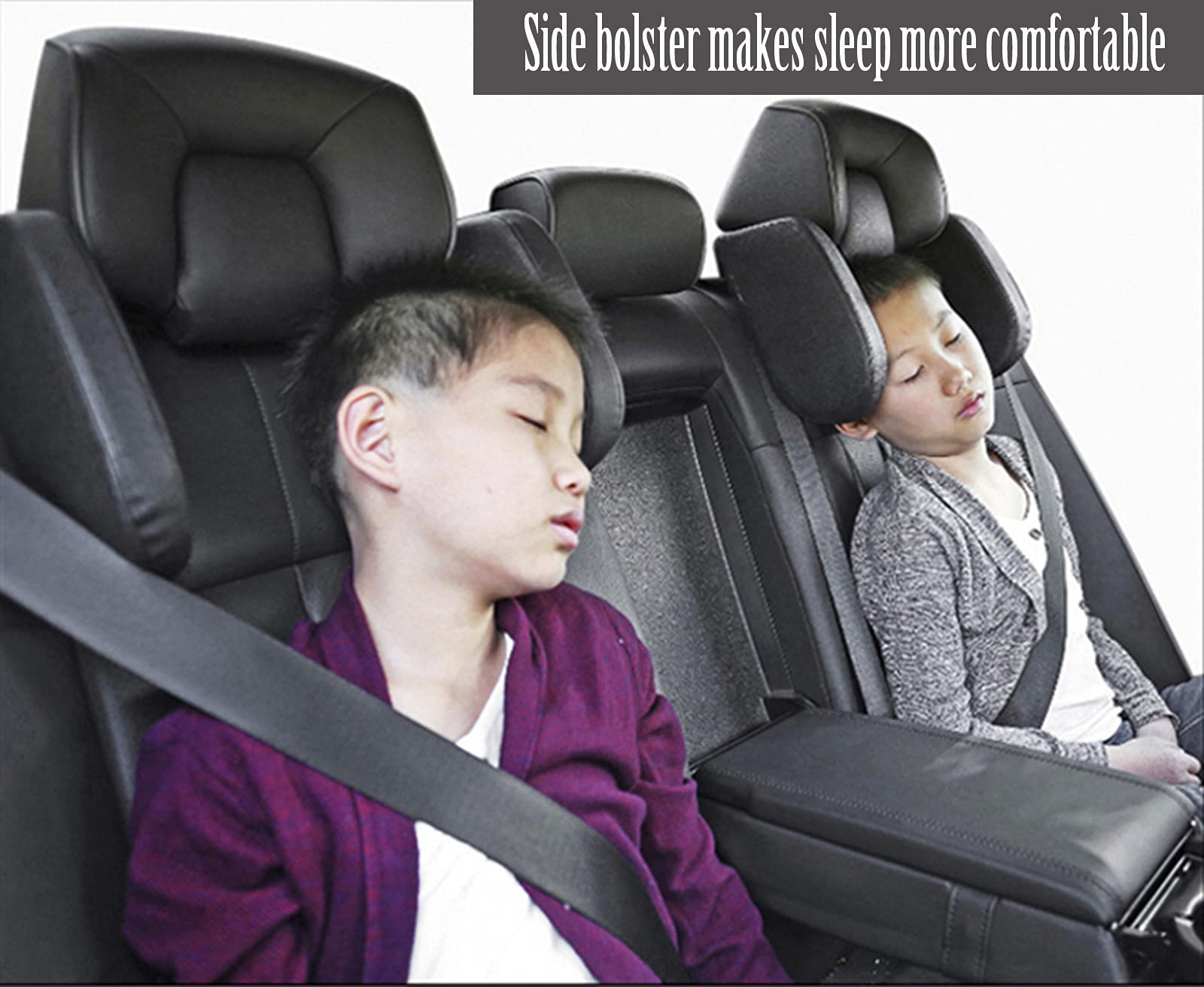 2022 Car Seat Headrest Pillow,car headrest Pillow,car seat Head Support Infant,Premium Seat Head Pillow,Grey Pillow,360 Degree Adjustable,for Children and Adults (-Grey)