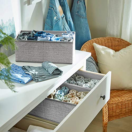 12 Pack Sock Underwear Drawer Organizer Dividers, Foldable Fabric Dresser Drawer Organizers for Clothing, Sock, Undies, Bra, Belt, Tie, Scarf