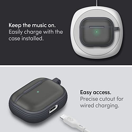CYRILL Airpods 3 Generation Case Cover Color Brick with Carabiner Designed for Airpods 3 Generation Case (2021) [Front LED Visible] - Dark Gray