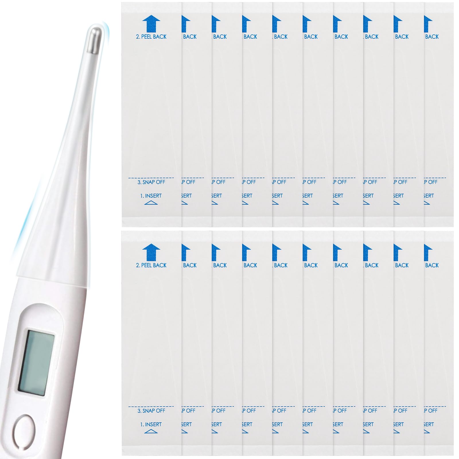 200pcs Covers Disposable Thermometers Sleeves Digital Covers Sleeves for Oral Armpit Rectal Electric