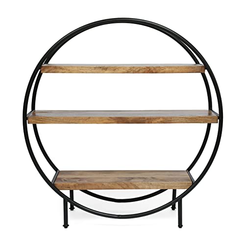 Christopher Knight 3 tier Home Shelf, Natural + Black