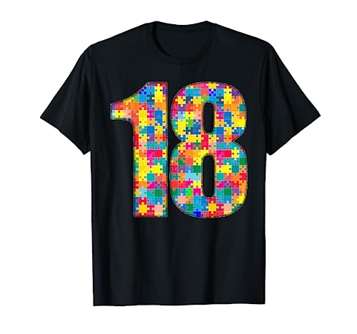 18 Years Old Gifts 18th Birthday Autism Insert For Boy Girl T-Shirt