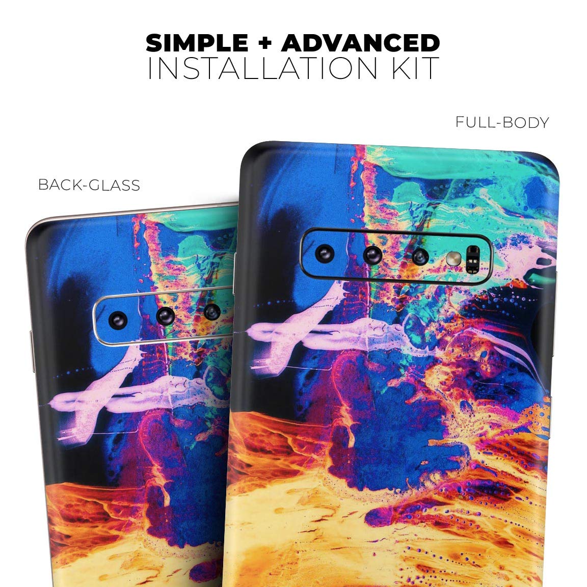 DesignSkinz Liquid Abstract Paint V26 Protective Vinyl Decal Wrap Skin Cover Compatible with The Samsung Galaxy S20 (Screen Trim & Back Glass Skin)