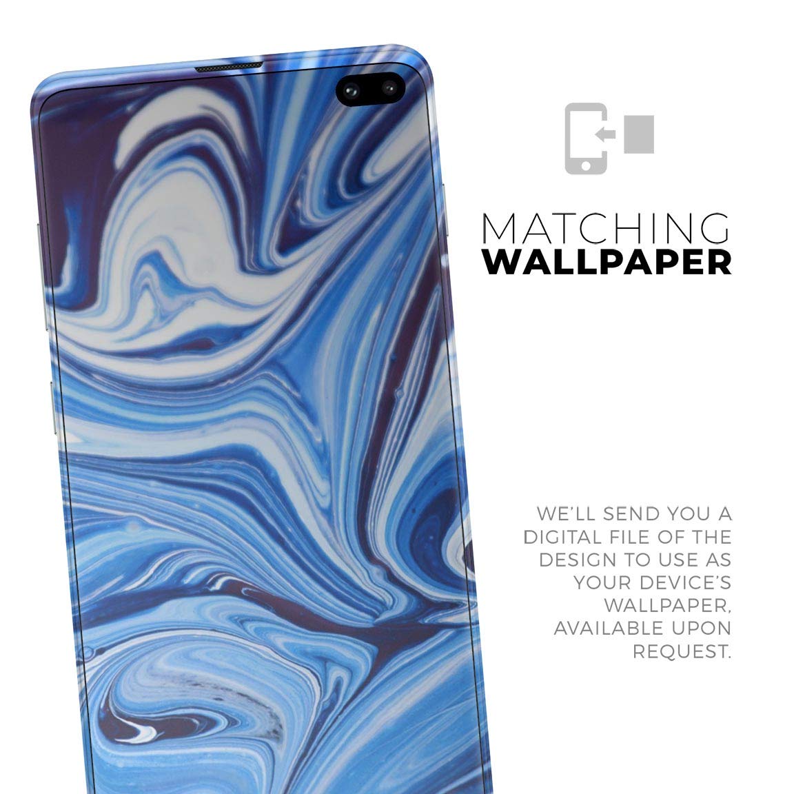 DesignSkinz Blue and White Blended Paint Protective Vinyl Decal Wrap Skin Cover Compatible with The Samsung Galaxy S20 (Screen Trim & Back Glass Skin)