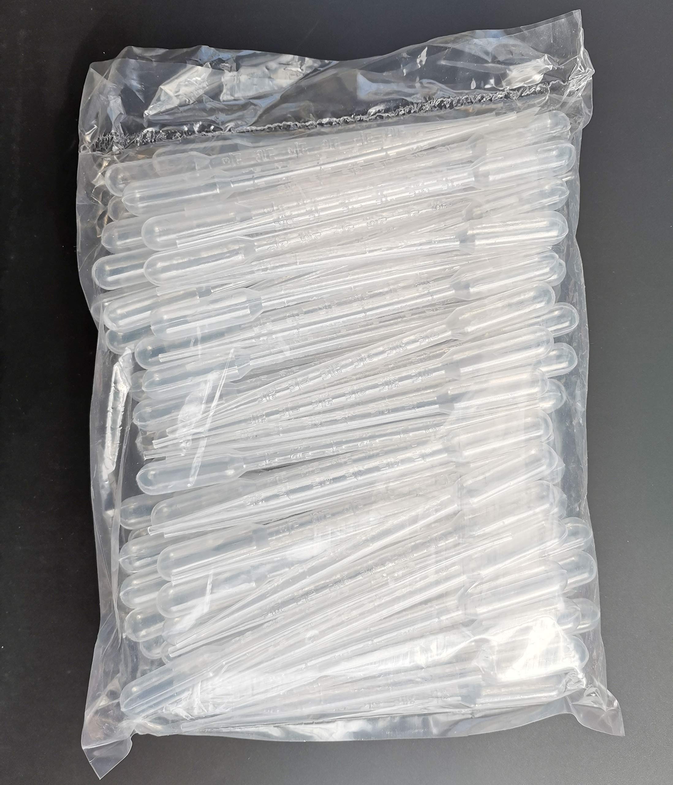 3ML Science and Lab Plastic Transfer Pipettes, Disposable Essential Oils Pipettes Dropper Makeup Tool Graduated, Pack of 100