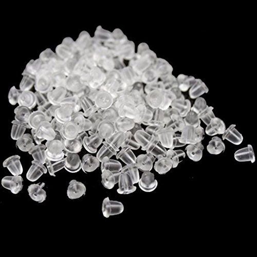 500 Pieces Clear Earring Backs Safety Rubber Earring Clutch Earring Pads for Women