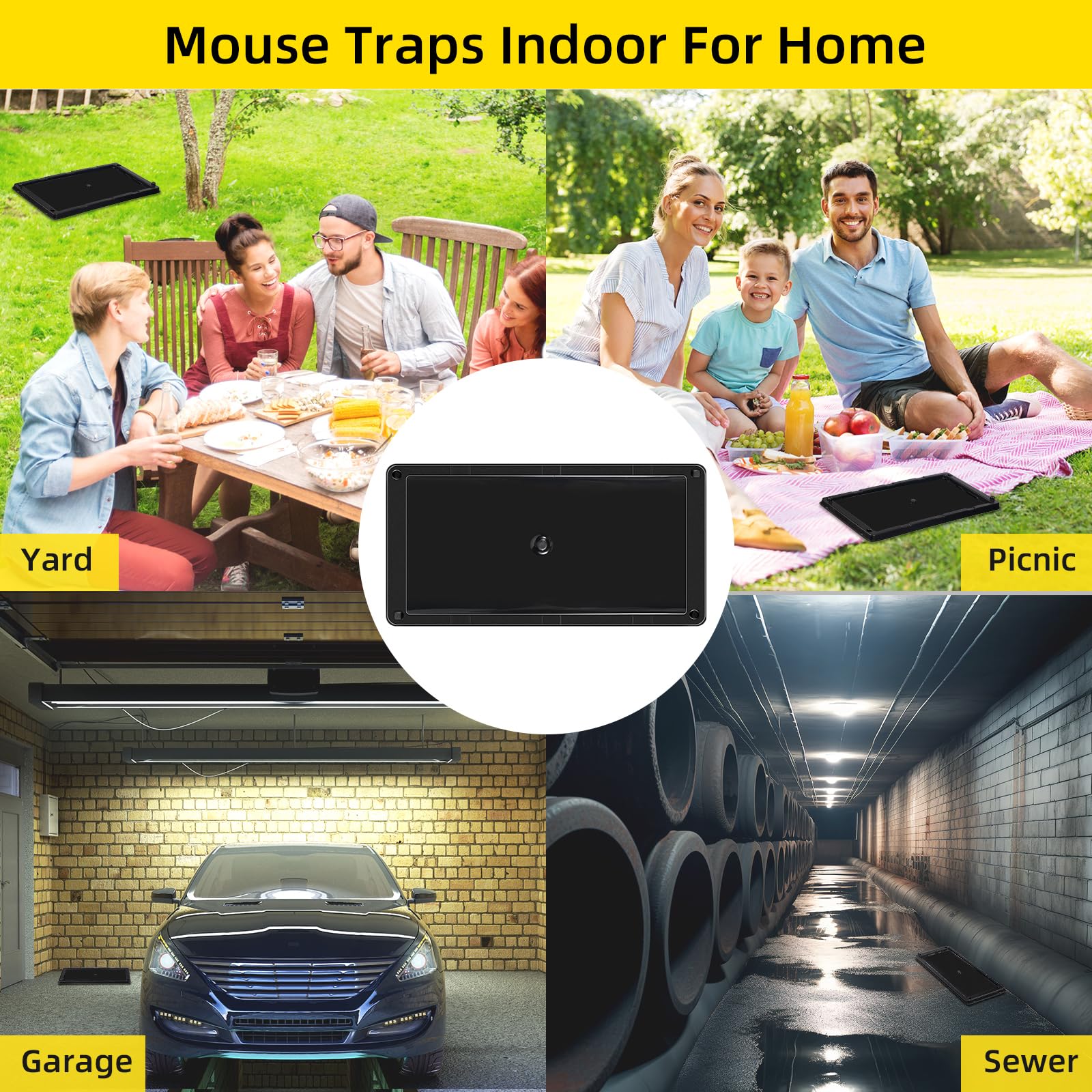 12 Pack Glue Traps for Mice - Sticky Mouse Traps Indoor for Home, Mouse Sticky Traps, Rat Glue Traps, Mice Glue Traps, Glue Traps for Rats, Rodent, Snake, Roach, Spider, Pet Safe Easy to Use