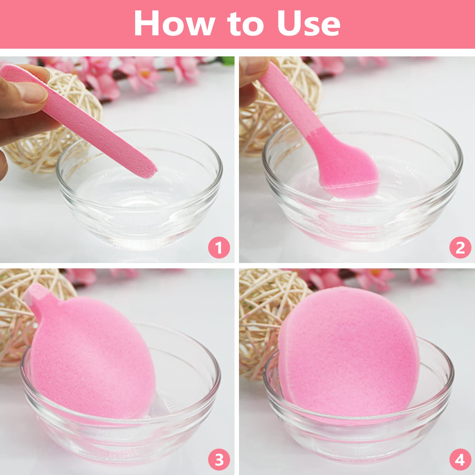 120 Pieces Facial Sponge Compressed,Face Wash Sponges,Makeup Removal Cosmetic Sponges Pad,Professional Exfoliating Round Sponge for Cleansing,Spa,Women,Girls(Pink)