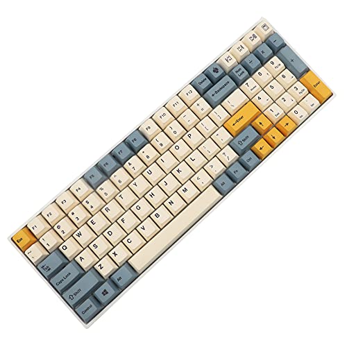 145 Apricot Yellow Dye-Sub Mac Keycaps Thick PBT Cherry Profile Key caps for TKL 61 64 68 75 87 96 104 108 GMMK MX Mechanical Keyboard