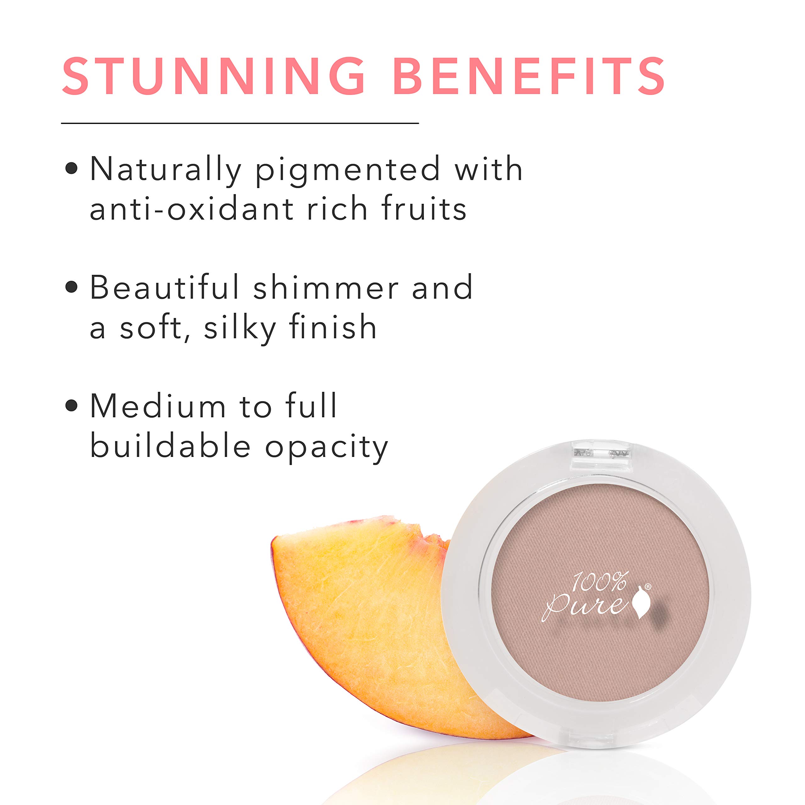 100% PURE Pressed Powder Eye Shadow (Fruit Pigmented), Star Shimmer Eyeshadow, Buildable Pigment, Easy to Apply, Natural Makeup (Soft Gold Sheen w/ Yellow Undertones) - 0.07 oz