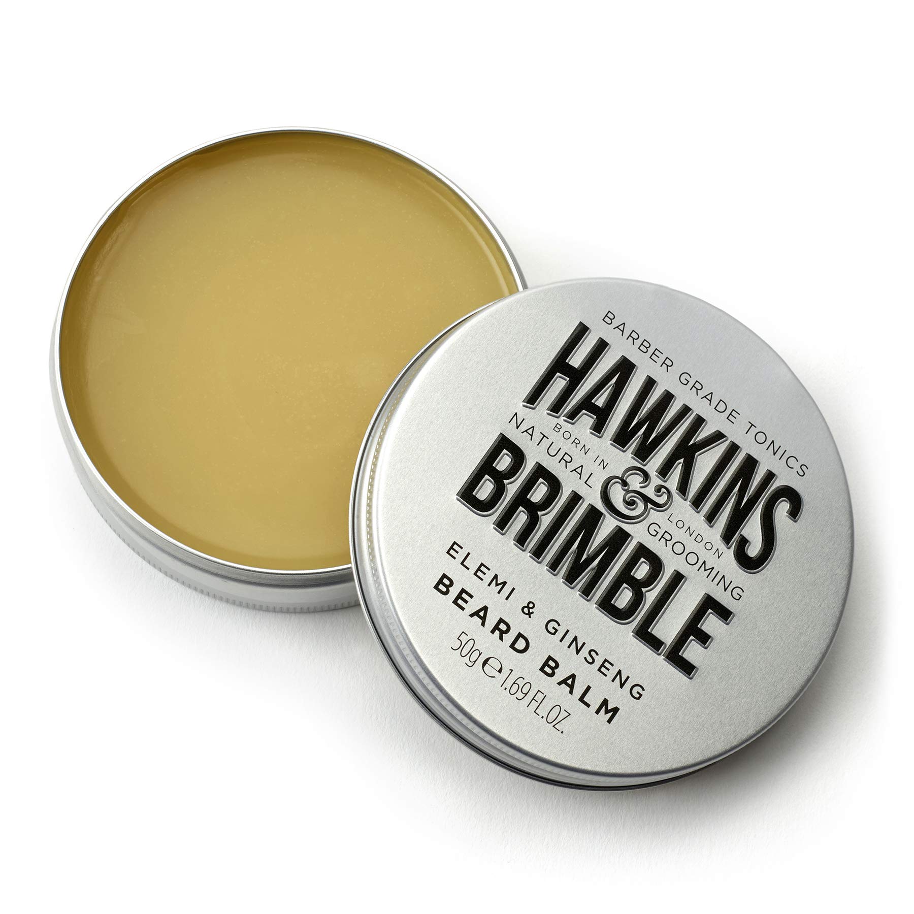 Hawkins & Brimble - Beard Balm for Men, 50g - Mens Beard Grooming Balm for Smoothing, Softening & Conditioning - Beard Styling Balm to Support Beard Growth - Elemi & Ginseng Acclaimed Signature Scent