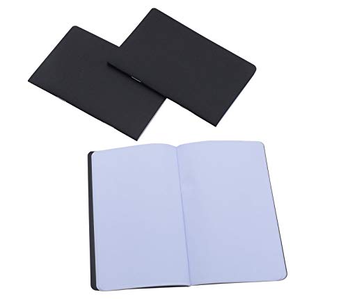 24 Pcs 5.5 Inch x 3.5 Inch Black Cover Pocket Notebook 32 Sheets (64 Pages) Blank Pages 70 Gsm Paper (Blank 24pcs)
