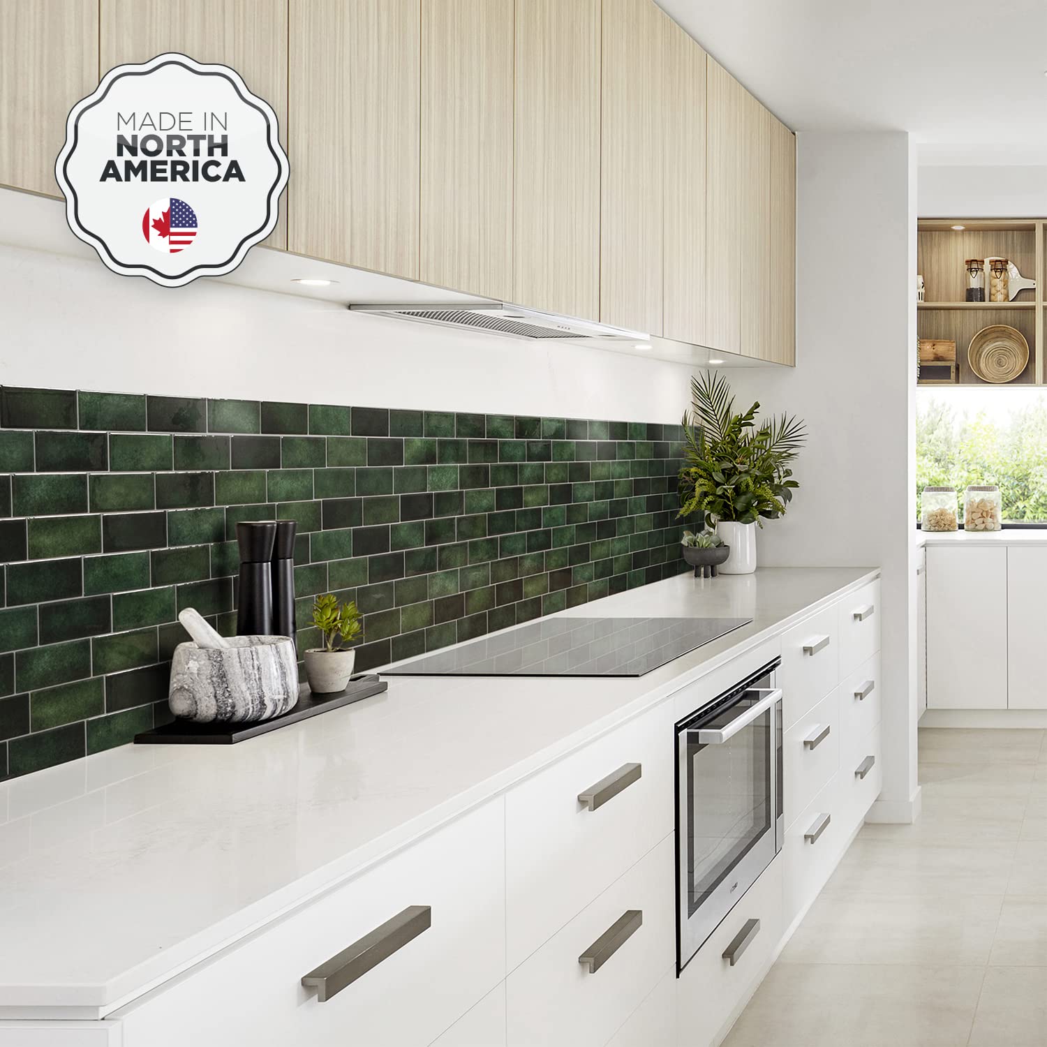 SMART TILES Peel and Stick Backsplash - 5 Sheets of 11.56" x 8.38" - 3D Adhesive Peel and Stick Tile Backsplash for Kitchen, Bathroom, Wall Tile