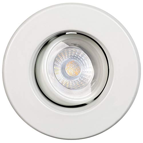 3" LED IC Rated Swivel Baffle Recessed Lighting Kit, White Finish, Energy Star Certified, CEC Title 20 & 24 Compliant, Easy Install Push-N-Click Clips, Bulb Included, 3.25" Hole Size,91198