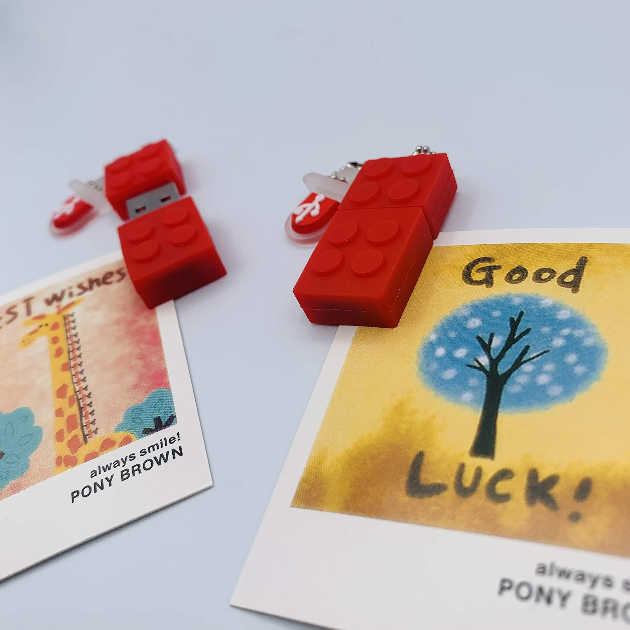 16GB USB Flash Drive - Red Pen Drive - Building Blocks USB Drive - Thumb Drive 16GB (Red)