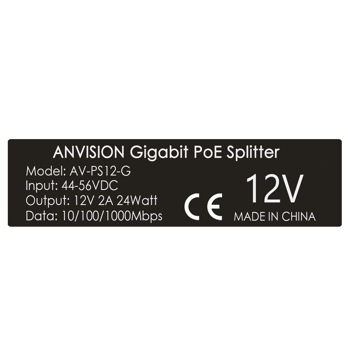ANVISION 4-Pack Gigabit PoE Splitter, 48V to 12V 2A Ethernet Adapter, for Security Camera, AP, Voip and More, AV-PS12-G