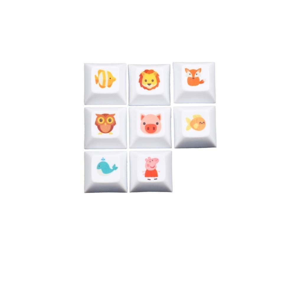 108 Key Mechanical Keyboard Dye Sub White Keycaps Love Animal Cartoon Food for MX Mechanical Gaming Keyboard (Color : Cartoon)