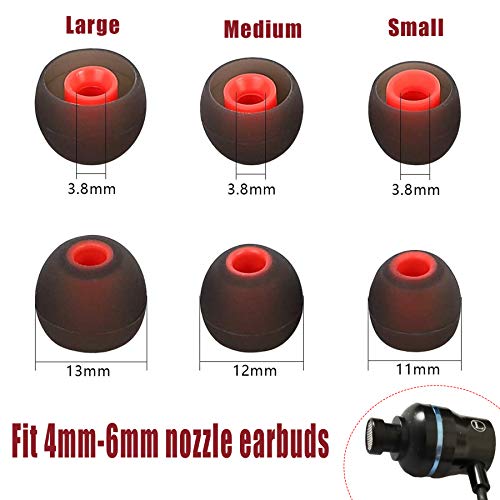 3 Pairs (LMS) Silicone Earbuds Tips Replacement Eartips 3 Pairs (LMS) Sports Earbuds Wingtips Rubber Ear Fins Stabilizer Earhook Compatible for Beats Flex Beats X Sony Jvc More in Ear Earpone