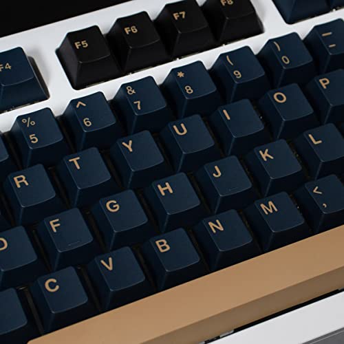 169 Keys Double Shot Keycaps Cherry Profile Blue Samurai Keycaps for 61/64/87/104/108 Cherry Mx Switches ISO ANSI Layout Mechanical Keyboard