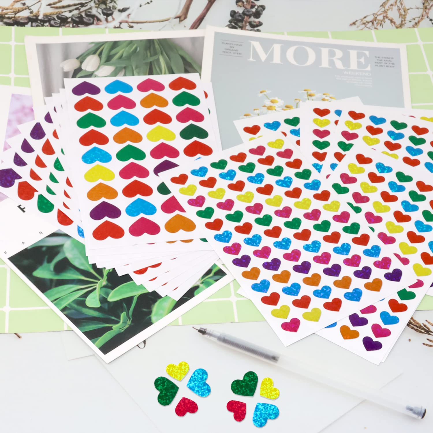 HONBAY 3 Rolls of Colorful Cute Cartoon Eye Nose Mouth Decal Stickers Label for Coloring Book, Notebook, Bottles, Laptops, etc