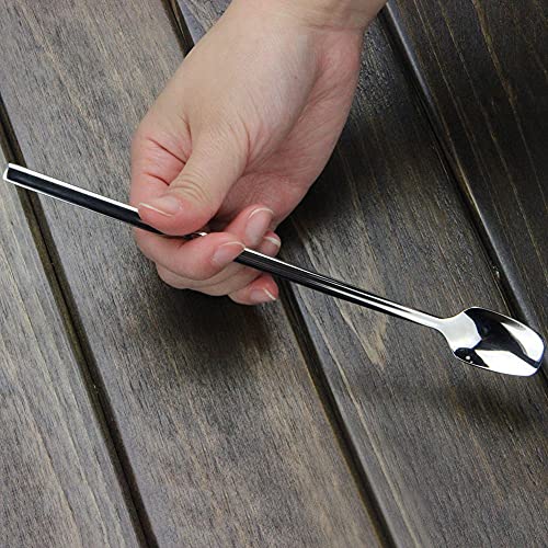 4-Piece 8-Inch Long Handle Spoon, Coffee Stirrers, Iced Teaspoon,Ice Cream Spoon,Premium 18/10 Stainless Steel Cocktail Stirring Spoons, Set of 4
