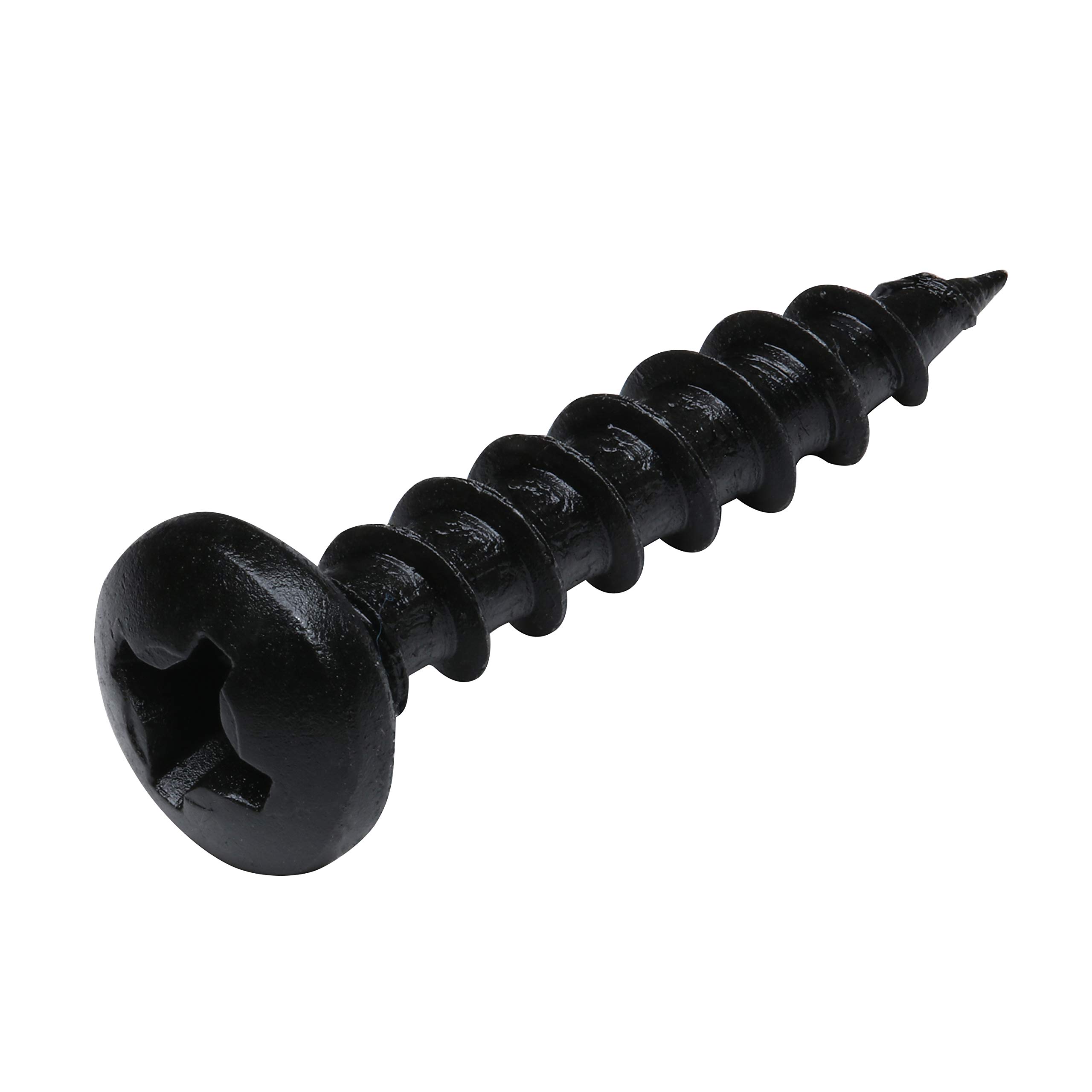 100 Pack Rok Hardware #6 x 3/4" Coarse Deep Thread Pan Head Screws Black Phosphate Wood MDF
