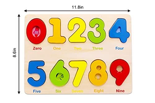 Aile Wooden Preschool Learning Number Puzzles Toys for Kids Age 2-4, Educational Toys