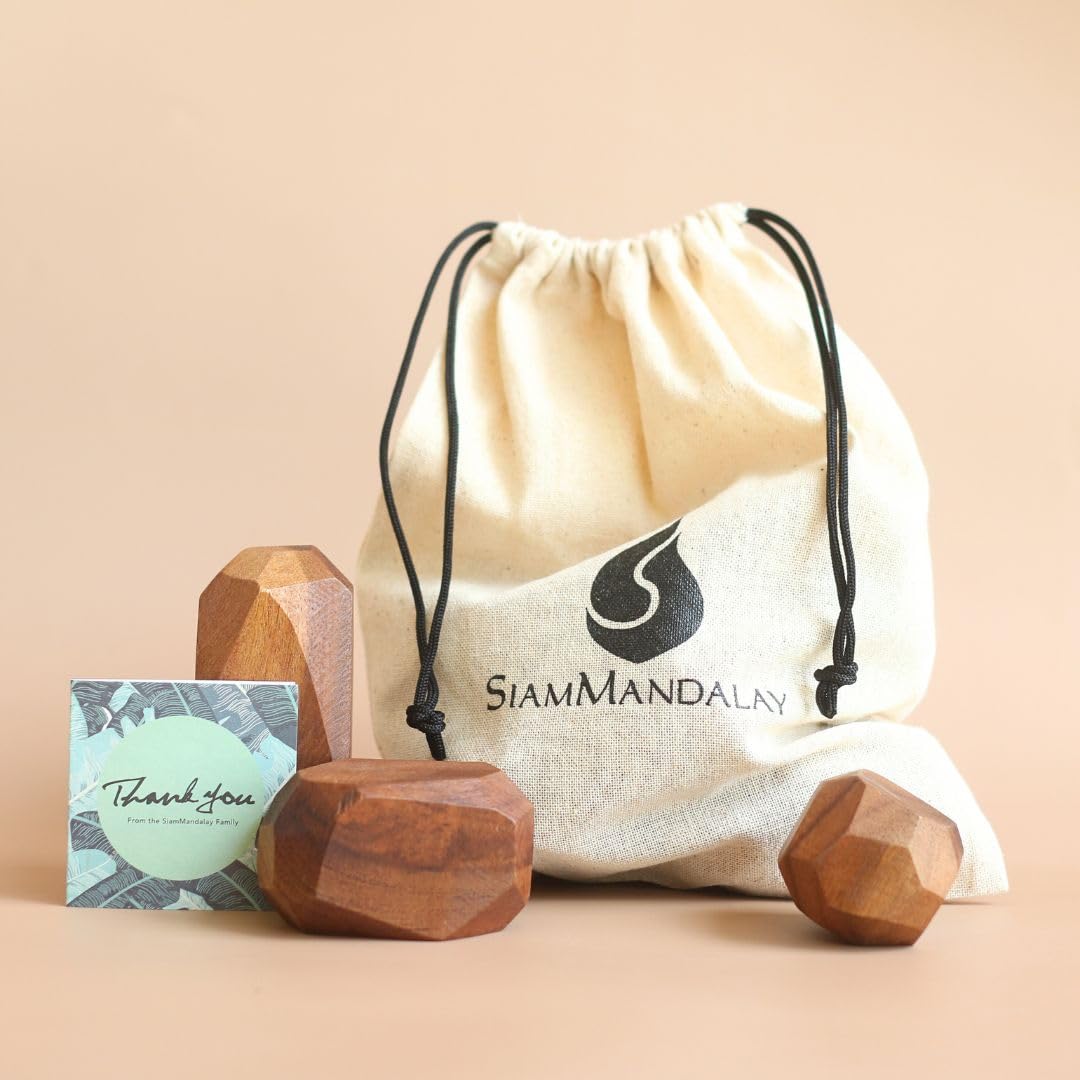 12 Pcs. Wooden Balancing Blocks: Handmade Meditative Educational Game Sensory STEM Toy Stacking Game Wood Balance Rocks Set (Tum ISHI) Montessori with Cotton Bag