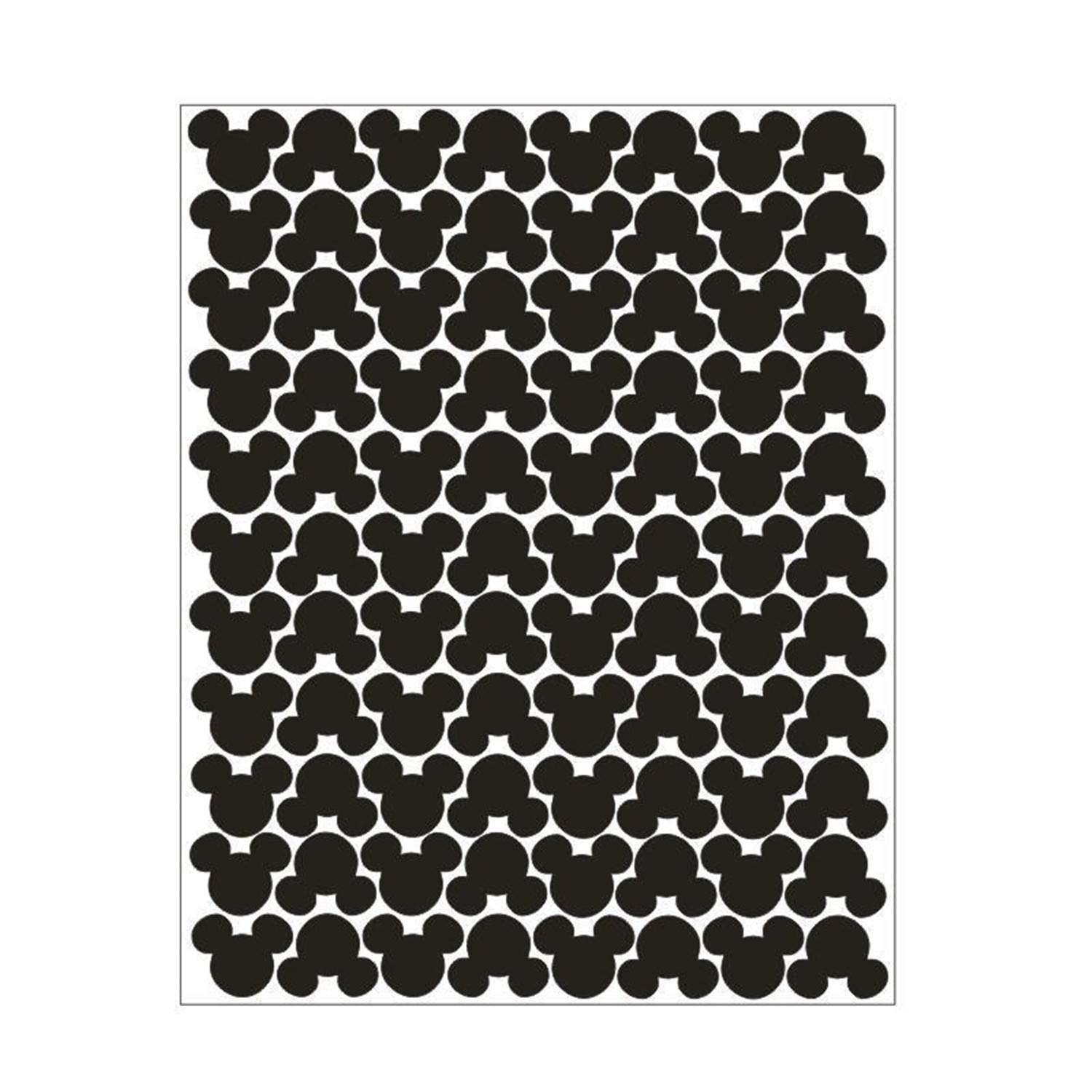 176pcs Cartoon Mickey Mouse Head Art Wall Decals for Kids Room Boy Bedroom Vinyl Wall Decor Nursery Kids Wall Stickers (Black)
