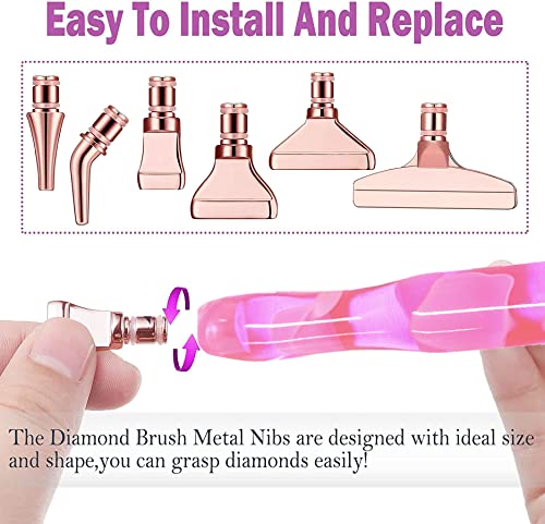 14pcs Diamond Art Pens Diamond Art Accessories and Tools Exquisite Metal Diamond Painting Pen Tips and 6 Glue Clay,Comfort Grip,Faster Drilling Diamond Painting diamond painting accessories Tools