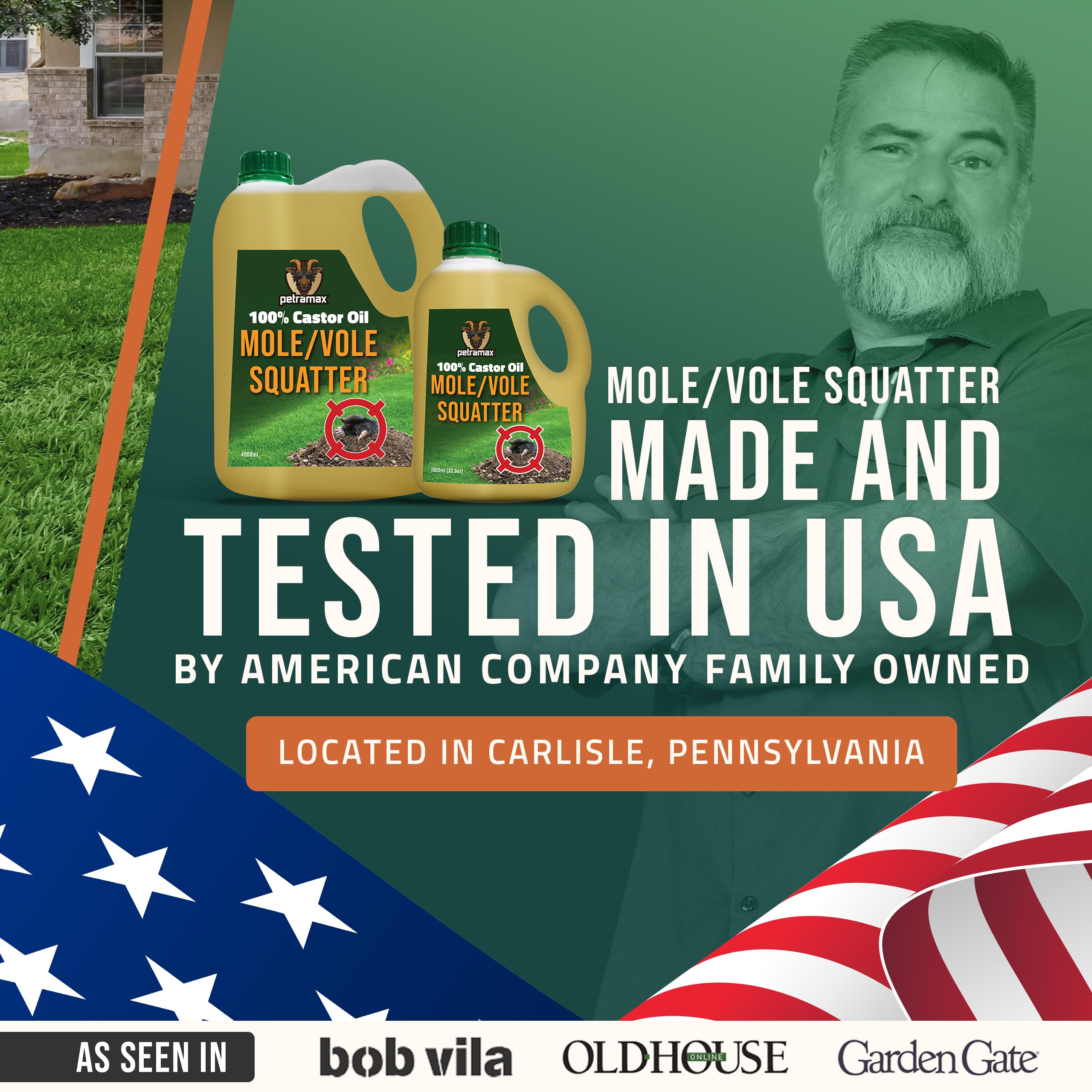 100% Castor Oil for Mole for Lawns Getting Rid of Ground Moles - Most Effective Way to Remove Gopher, Mole, Vole Castor Oil - Pet Safe, Food Grade (1/2 Gallons)