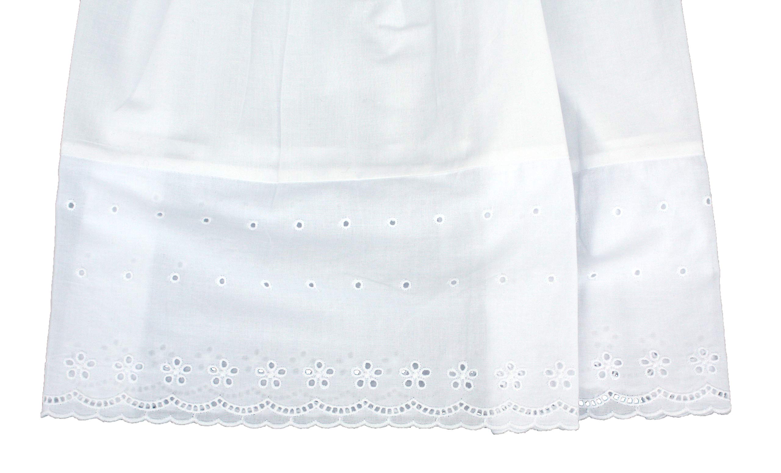100% Cotton Dress Christening Gown Baptism Gown with Lace Border (Newborn (Birth-7 lbs)) White