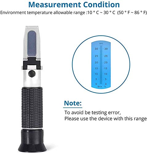 AIHG Hand Held Refractometer,Portable 0~32% Brix Meter Refractometer for Food Fruit Beverages Beer Wine Sugar Content Test