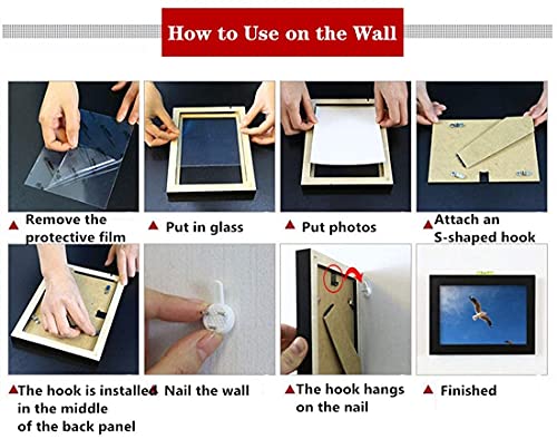 ZYUE 6x8 inch Picture Frame Made of Wood and High Definition Plexi Glass for Wall Mounting and Table Top Display Photo Frame Black