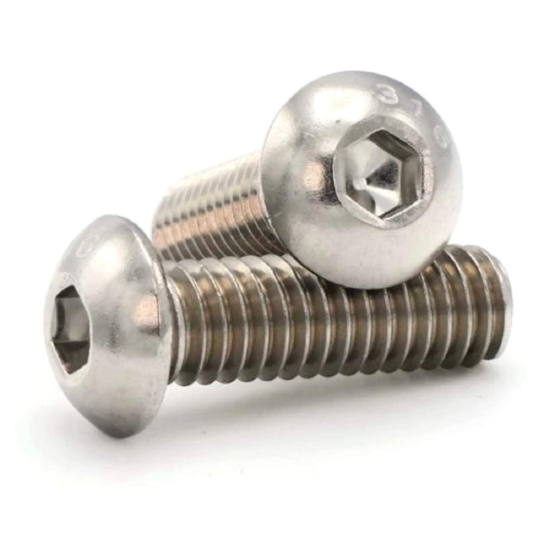 316 Stainless Steel Button Head Socket Cap Screws 1/4"-20 x 3/4" Qty 25